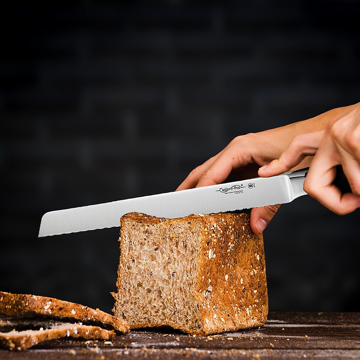 Cutlery-Pro Forged Bread Knife, Cat Cora Approved, NSF, German Steel, 9-Inch Blade