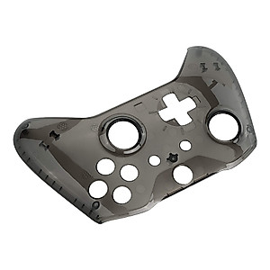 eXtremeRate Transparent Crystal Clear Black Faceplate Cover for Xbox One Wireless Controller (Model 1708), Custom Case Front Housing Shell for Xbox One S X Controller - Controller NOT Included