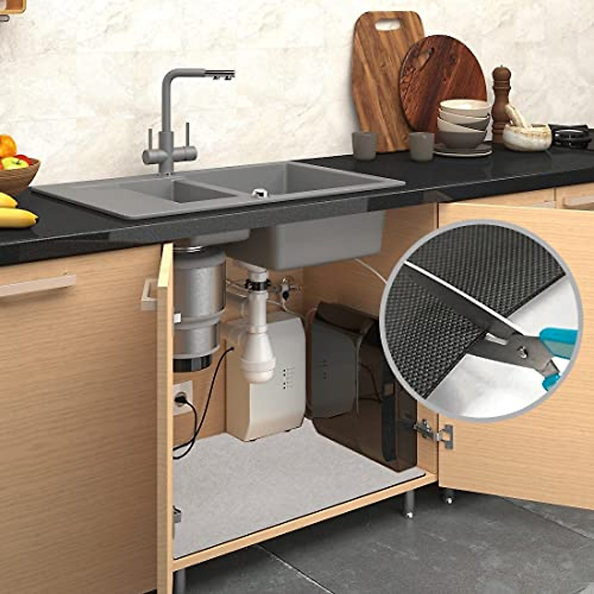 Extra Large Coffee Machine Under Sink Mats,under - Organizer Rug,Shelf Liners for Below Kitchen Sinks,Drawers,Protect the Countertop from Stains & Liquids, Easy to Clean,No Slip,DIY, 38"x17.5"