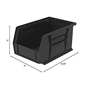 Akro-Mils 30237 AkroBins Plastic Hanging Stackable Storage Organizer Bin, 9-Inch x 6-Inch x 5-Inch, Black, 12-Pack