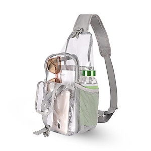SPODEARS Clear Crossbody Sling Backpack Sling Bag for Women Men Chest Shoulder Bag Daypack for Travel Hiking