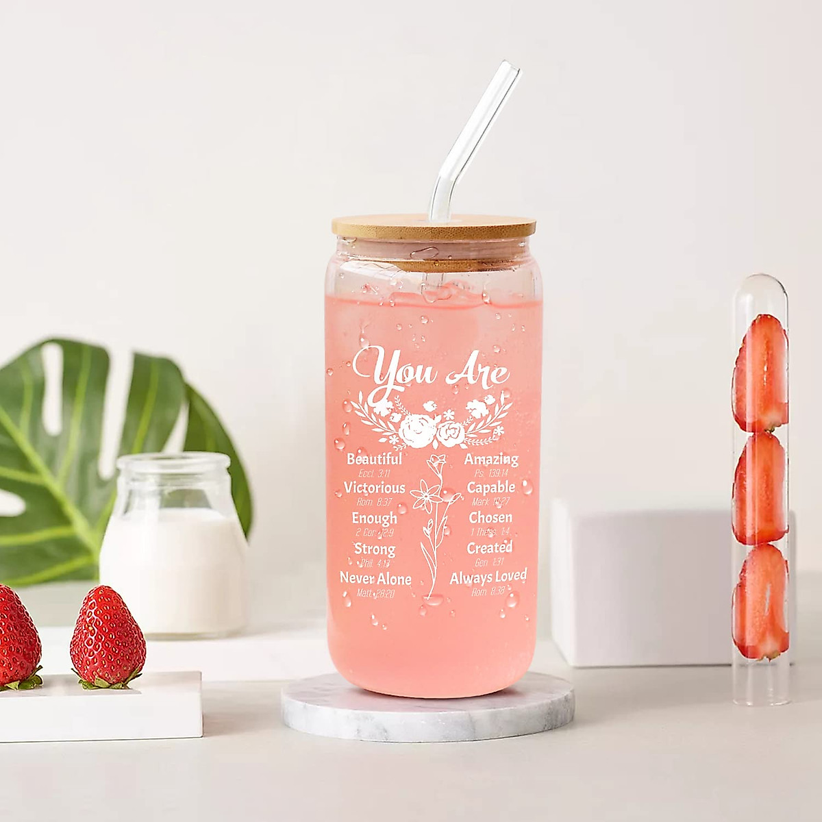 Christian Gifts for Women - Birthday Gifts for Women - Religious Gifts, Inspirational Gifts - Womens Gifts - Spiritual Gifts, Catholic Gifts Jesus for Women Mothers Day Birthday - 16 Oz Can Glass