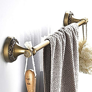 Leyden Antique Towel Bar,Adjustable Towel Holder Rod Brass Bathroom Accessories Expandable 15.2 to 27.8 Inch Vintage Wall Mount