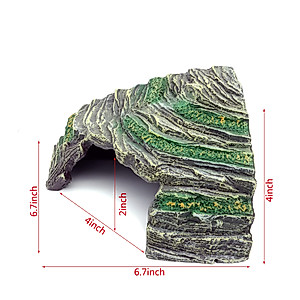 JIHAQUA Terrarium Decor Reptile Hide Reptile Hides and Caves Aquarium Tank Accessories Decorations,Medium