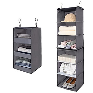 GRANNY SAYS Bundle of 1-Pack Hanging Clothing Organizer & 1-Pack Hanging Storage Shelves
