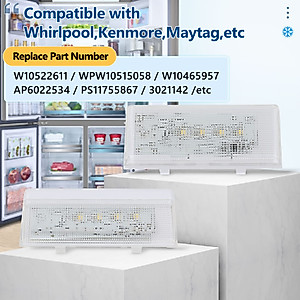 Lapert New W10515058 W10515057 for whirlpool refrigerator light,WPW10515058 kit,w10515058 w10515057 2pcs,w10515058 and w10515057 refrigerators,w10515058 whirlpool refrigerator light