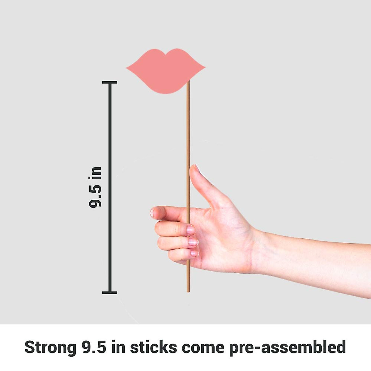 Fully Assembled Wedding Photo Booth Props - Set of 40 - Gold, Pink, Teal, & Silver Selfie Signs - Wedding Party Supplies & Decorations - Cute Wedding Designs with Real Glitter - Did we mention no DIY?