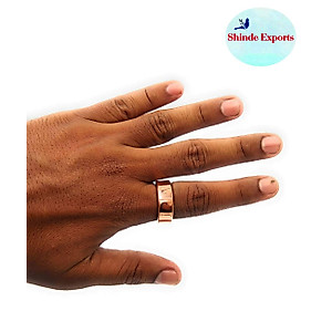 SHINDE EXPORTS pure copper adjustable finger ring for women Indian jewellery (Plain Ring 8mm)