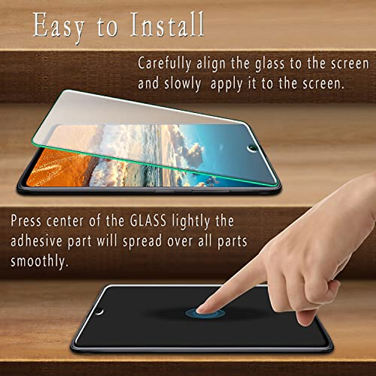 HPTech [2 Pack] Designed for Samsung Galaxy A51/ A51 5G/ 5G UW Tempered Glass Screen Protector, 9H Hardness [Fingerprint Unlock] [Case Friendly]