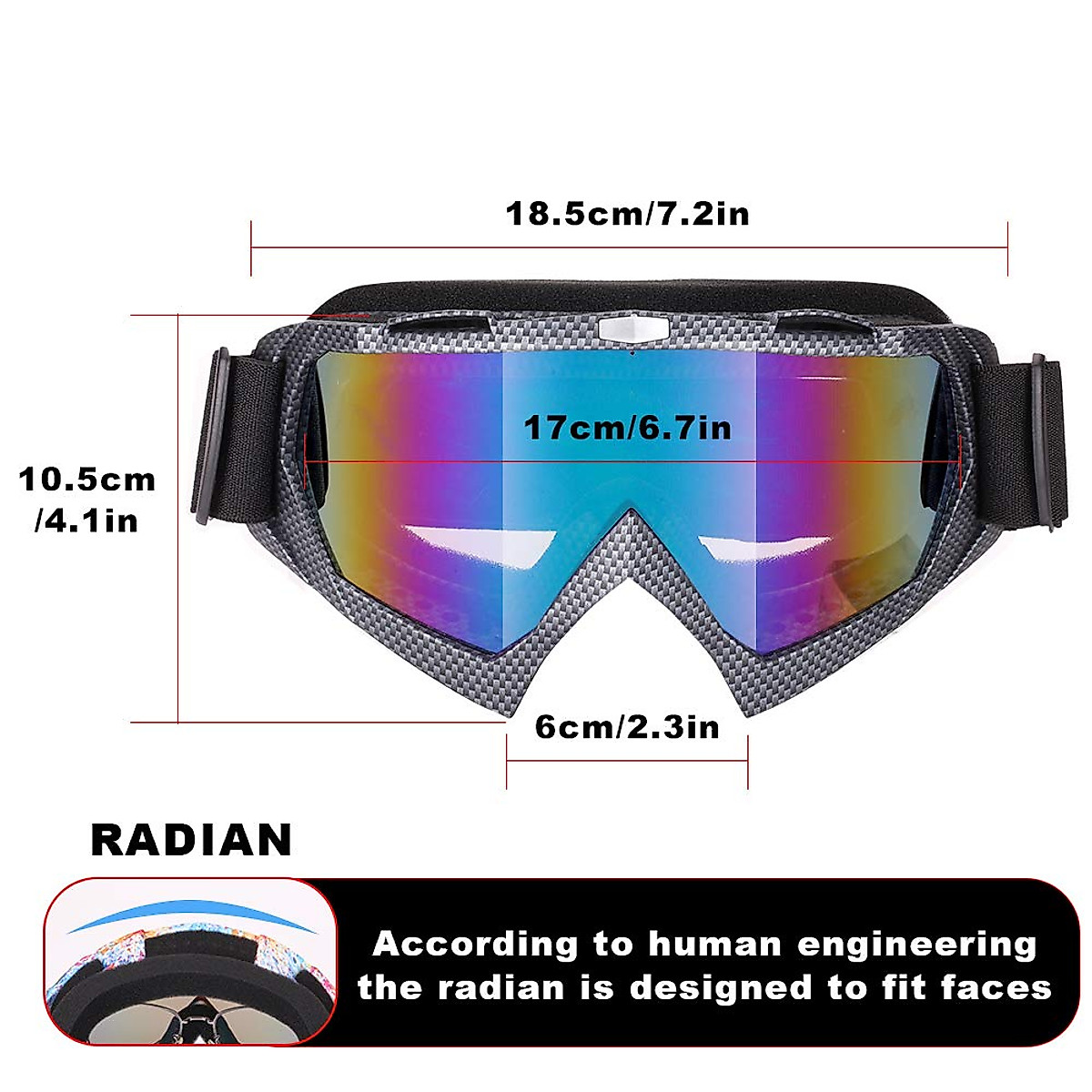 Rngeo Ski Goggles, 2 Pack Motorcycle Goggles Snowboard Glasses Men Women UV Protection Anti-Glare