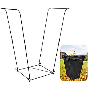 LFUTARI 1pc Metal Trash Bag Holder - Garbage Bag Holder Frame Holds 30-45 Gallon Plastic Bags-Multi-Use Outdoor Leaf Bag Stand for Yard Camping Garden Lawn Party Supplies