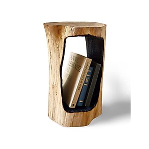 Space-Saving Coffee Log Side Table Made From Wood Available In Different Height Perfect Holiday Decor Or Boyfriend Gift