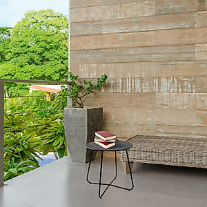 CODIN Set of 2 Outdoor Side Table Outdoor, Metal Side Table Small Round Side Table Weather Resistant End Table Patio Table for Garden Porch Balcony Yard Lawn (2, Black)