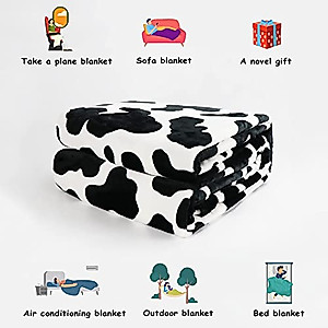 Cow Print Blanket Soft Warm Plush Cow Blankets and Throws Lightweight Fleece Throw Blankets with Cow Print Couch Bedroom Living Room Camping Travel Blanket 50x60 inch Perfect Cow Gift Kids Adults
