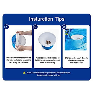 RECHIATO 40 Pack Pool Skimmer Socks for Pool Filters, Filters Baskets and Skimmers to Filter Debris and Leaves, Protact Filter System of Inground and Above Ground Pools
