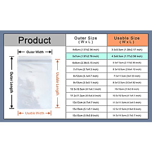 Self Seal Plastic Pack Zipper Lock Bags Clear PVC Antitarnish Jewelry Rings Earrings Packing Storage Pouch for Zip Transparent Anti-Oxidation Lock Poly Pouch 100 Pcs (5x7cm (1.97x2.76 inch))