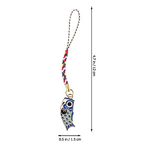 Veemoon 2pcs Cell Phone Charms Chain Japanese Koinobori Carp Streamer Hanging Pendant Phone Lanyard Cell Phone Strap for Phones ID Badge Bags Decor