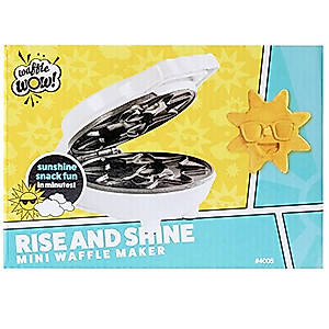 Rise and Shine Mini Sun Waffle Maker for Easter Morning- Personal-Sized 4" Sunshine Smile Individual Waffles for Kids, Adults- Cute NonStick Electric Waffler Iron- Easter Basket Stuffer Breakfast Gift
