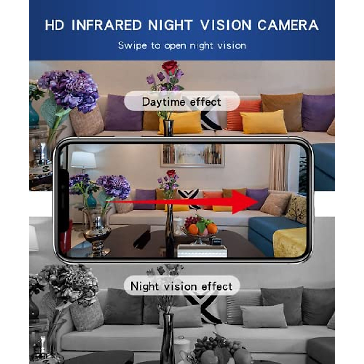 AICAM Hidden Cameras for Home Security, 1080p HD Mini Spy Camera Wi-Fi Wireless, Small Nanny Camera Indoor with Remote View, Motion Detection, Night Vision, Tiny Spy Cam