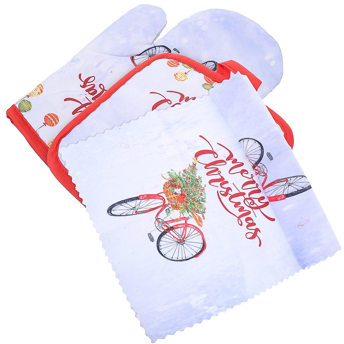 BESTOYARD 1 Set Gloves Mat Washcloths Towel Heavy Duty Oven Mitts Hot Mitts for Kitchen Oven Mitts for Kitchen Oven Mittens Baking Oven Mitt Microwave Glove Hand Polyester 3 Piece Set