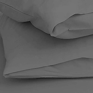 4-Piece BedSheets Set-800 Thread Count-100% Cotton Bedding Set for Full XL Size Bed-Long Staple Cotton Soft Sateen Weave, Fits Upto 22'' Deep Pockets Fitted Sheet-Dark Grey