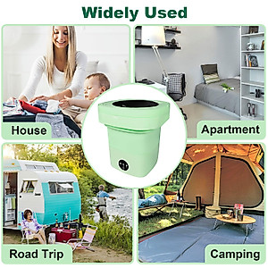 HULKNPEW Portable Washing Machine,Floading Washing Machine Upgraded 8L Large Capacity Foldable Washer,Fast and Deep Cleaning,Suitable for Apartments,Dormitories,Camping,RV,Travel,Hotel etc (Green)