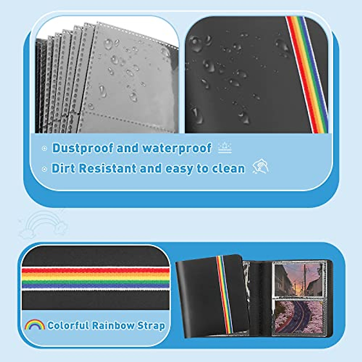 Yinke Case Album for Polaroid Go Instant Mini Camera (9035), Hard Organizer Portable Carry Travel Cover Storage Bag（Black）