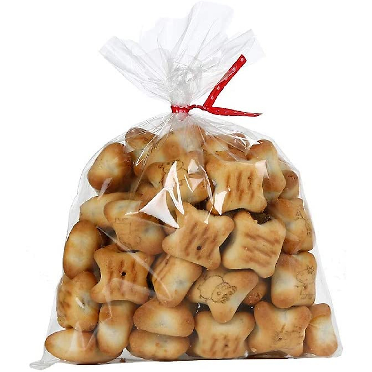 100 Pcs 8 in x 6 in Clear Flat Cello Cellophane Treat Bags Good for Bakery,Popcorn,Cookies, Candies,Dessert 1.4mil.Give Metallic Twist Ties!