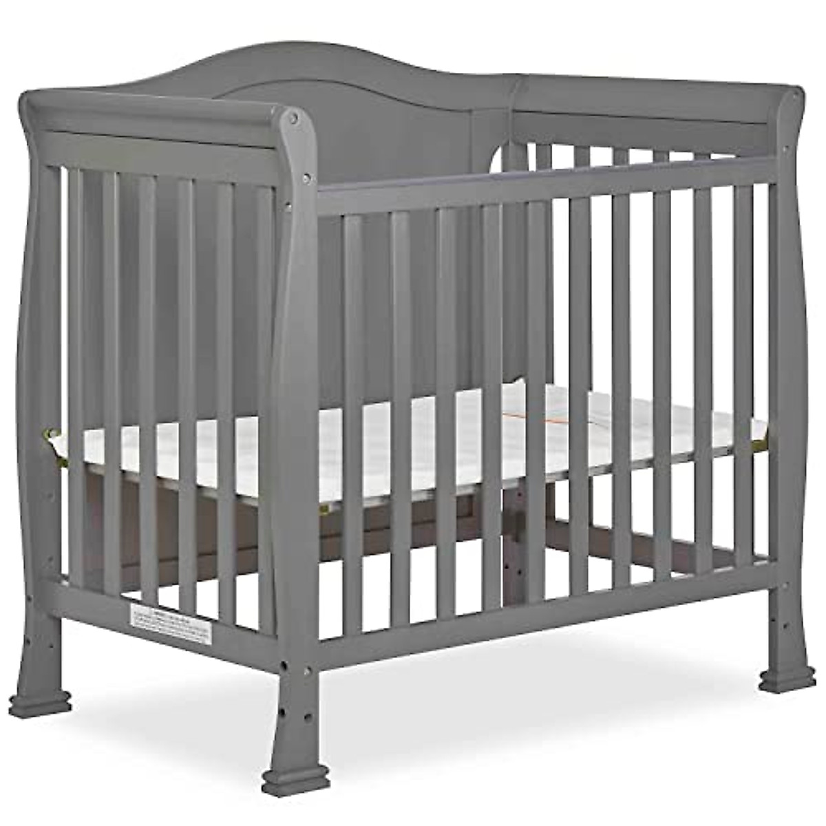 Dream On Me Addison Full Panel 4-in-1 Convertible Mini Crib in Storm Grey, JPMA Certified Baby Crib, Non-Toxic Finish, New Zealand Pinewood, Low to Floor Design