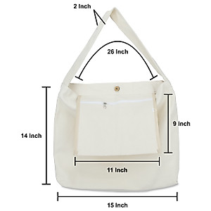 Canvas Bag with Magnetic Snap Large Size Simple Design Thick and Sturdy