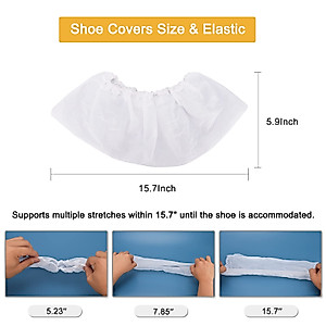 Disposable Shoe Covers 200Pack(100Pairs) Boot & Shoe Cover Disposable Non Slip Waterproof One Size Fits Most for Garden Carpet Guests Booties