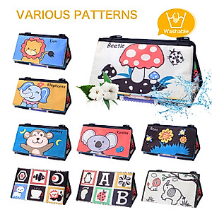 JOLIE VALLÉE TOYS & HOME Baby Mirror Toy Infant Soft Book High Contrast Babies Toy Touch and Feel Crinkle Book for 0-6months Toddler Toys (Colorful Soft Toy for Baby Girl&boy)