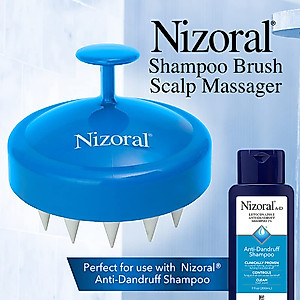 Nizoral Hair Shampoo Brush with Soft Silicone Scalp Massager Brush Head, for All Hair Types, Deep Cleanses Scalp and Removes Dead Flaky Skin and Residue