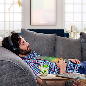 TunePhonik Bamboo LP Record Holder w/Turntable Display Shelf to Stack and Organize 45s/7”and 33s/12” Vinyl Albums