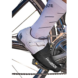 veloToze Silicone Toe Cover - Keeps feet Warm While Bike Riding in Cool, Spring Weather - for Men and Women White One Size