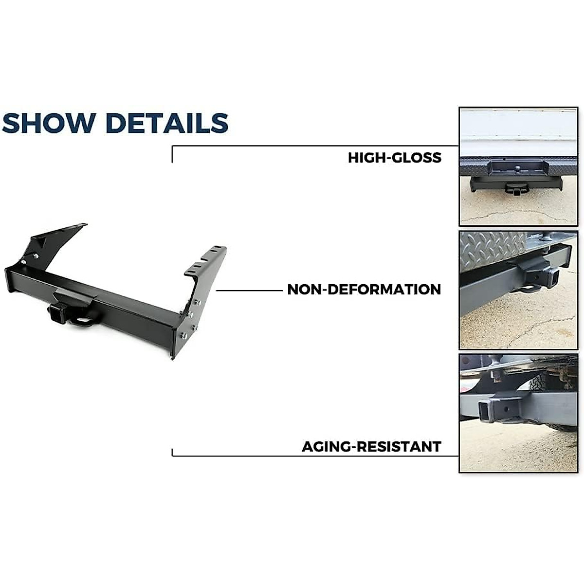 ECOTRIC Class 5 Trailer Hitch 2" Receiver Compatible with Ford 1999-2016 F-250/F-350 Super Duty 2008-2015 F-450 Super Duty 17000 lbs Replace for Part Number 15410