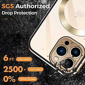 [CD Loop+Safety Lock]Magnetic Case for iPhone 14 Pro Max Case,[Privacy Screen with Camera Lens][Electroplating Metal Bumper]Double Sided 9H Glass Compatible with MagSafe Case for iPhone 14 Pro Max