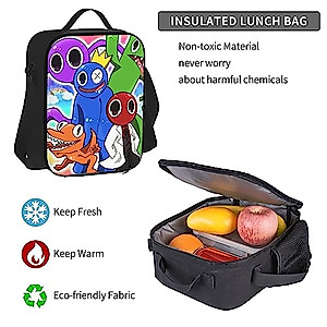 AENNA Cartoon Game Backpack Set Boys Girls Bookbag with Pencil Case Lunch Bag for Teens School Picnic Travel