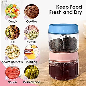 KITCHOP 4 Pack Overnight Oats Containers with Lids, Glass Jars with Lids, Mason Jars with Airtight Lids, Glass Storage Containers for Leftover, Breakfast and Lunch(9.1 oz)