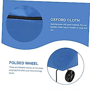 GARVALON storage bag with wheels folding grocery bag groceries trolley bags laundry cart shopping storage bag grocery cart bags laundry bag backpack shopping pouch girl heavy Metal suitcase