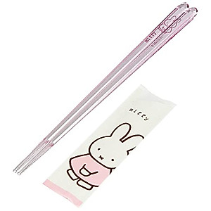 Dick Bruna 490583 Miffy Clear Chopsticks, 9.1 inches (23 cm), Light Pink, Made in Japan