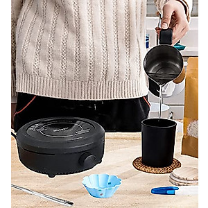 Candle Making kit with Hot Plate,Candle Making Supplies,Candle Making Kit for Beginners with Melting Pot,Stirring Spoon,Thermometer and Anti-Scalding Pad Perfect Set Gift