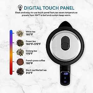 AROMA® Professional 1.7L / 7-Cup Digital Glass Water Kettle (AWK-170D)