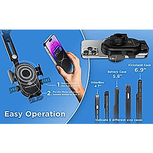 Rearview Mirror Phone Mount-Mirror Phone Holder for Car-Retractable Phone Holder Navigation-Car Phone Mount-Truck Phone Clip for Delivery Driver-Fit Mobiles 4"-7" Most Vehicles+2 Blind Spot Mirror.