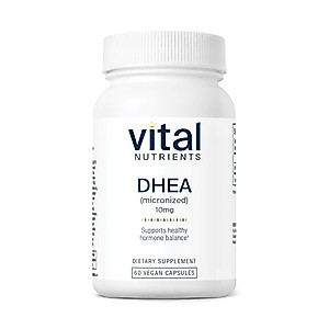 Vital Nutrients DHEA 10mg | Vegan Micronized DHEA Supplement for Women & Men | Supports Hormone Balance | Supports Healthy Metabolism of Sugar & Minerals | Gluten, Dairy, Soy Free | 60 Capsules
