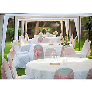 ORGANTEAM Clear Arch Wedding Table Numbers with Wooden Stands 1-15, 5x7" Acrylic Signs and Holders, Perfect for Centerpiece, Reception, Decoration, Party, Anniversary, Event (Clear, Number 1-15)