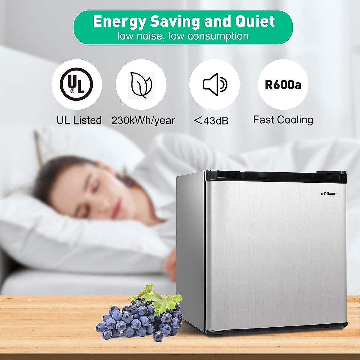 Mini Fridge with Freezer, Single Door Compact Refrigerator with Adjustable Legs, Adjustable Thermostat Control, Removable Shelf, Small Fridge Perfect for Home/Dorm/Office/Apartment, 1.6 Cu.Ft.