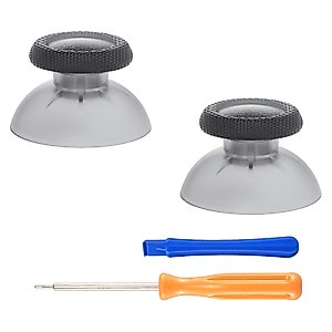 eXtremeRate Clear Black Replacement Thumbsticks for PS5 Controller, Custom Analog Stick Joystick Compatible with PS5, for PS4 All Model Controllers Universal - Controller NOT Included