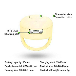 Bluetooth Control Ring for Tiktok,Cell Phone Remote Control Ring,Page Turner Remote Camera Shutter Selfie Fingertip Video Controller for Cell Phone