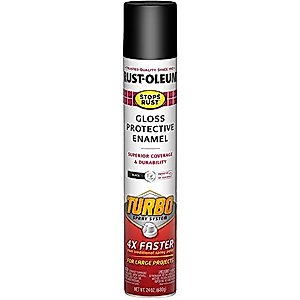 Rust-Oleum 334128 Stops Rust Turbo Spray Paint, 24 oz, Gloss Black